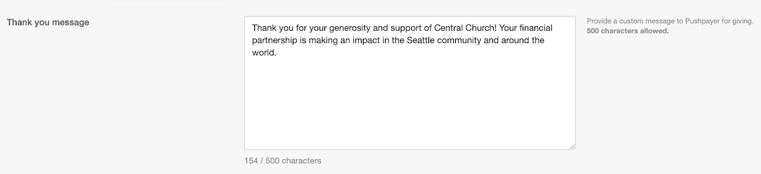How to Customize the Thank you Message